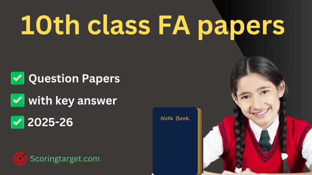 SSLC FA Question papers with key answers 2025-26 - ScoringTarget
