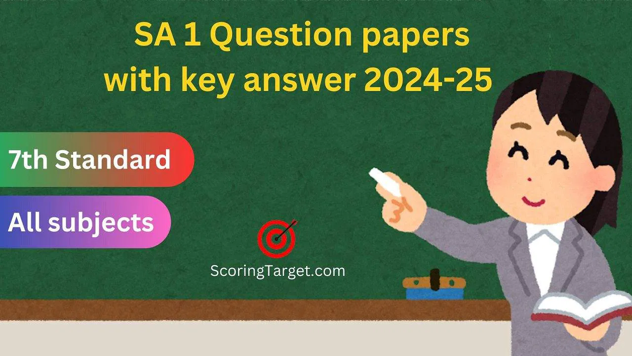 7th class all subject SA 1 Question paper with key answer 2024-25 ...
