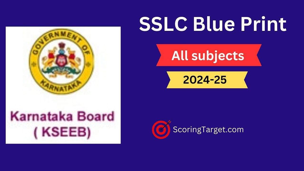 SSLC all subjects blue print 2024-25 - ScoringTarget